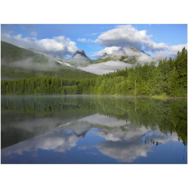 Millwood Pines Fortress Mountain Shrouded In Clouds Reflected In ... Millwood Pines Fortress Mountain Shrouded In Clouds Reflected In ...